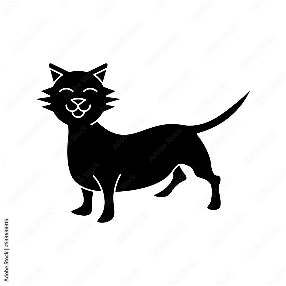 Cat icon. Cat silhouette symbol. Linear style sign for mobile concept ...