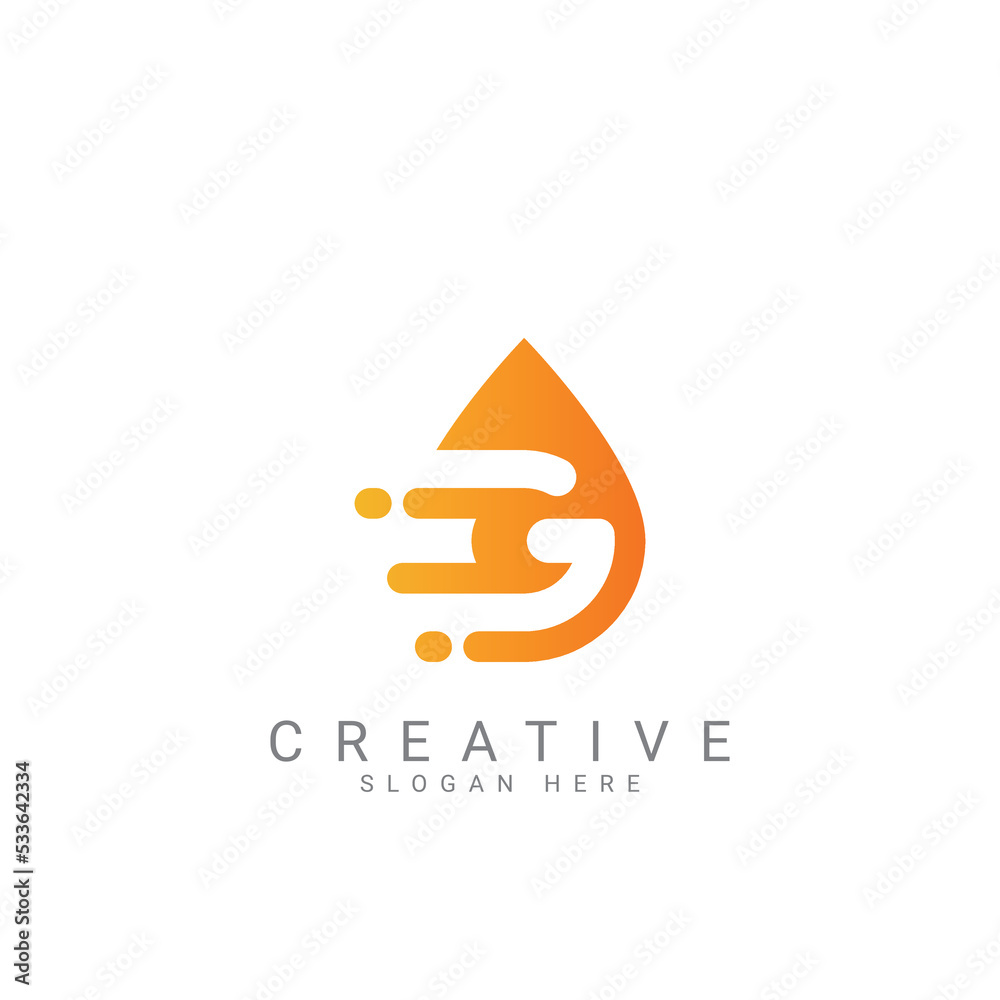 Abstract G letter Gas Oil Water Drop logo. Letter G water drop logo ...