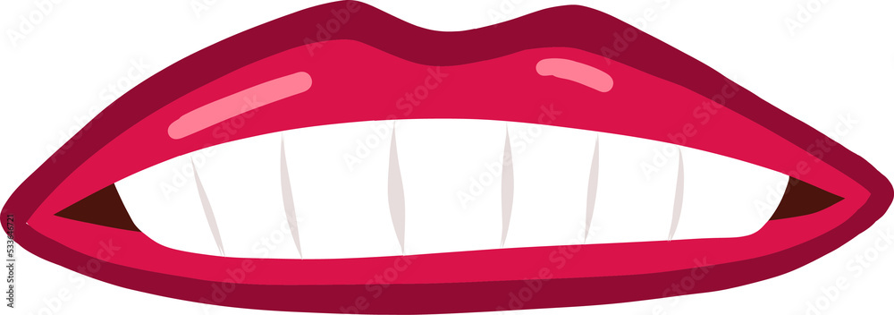 Female mouth expressions with buck teeth and a wide smile in comic ...