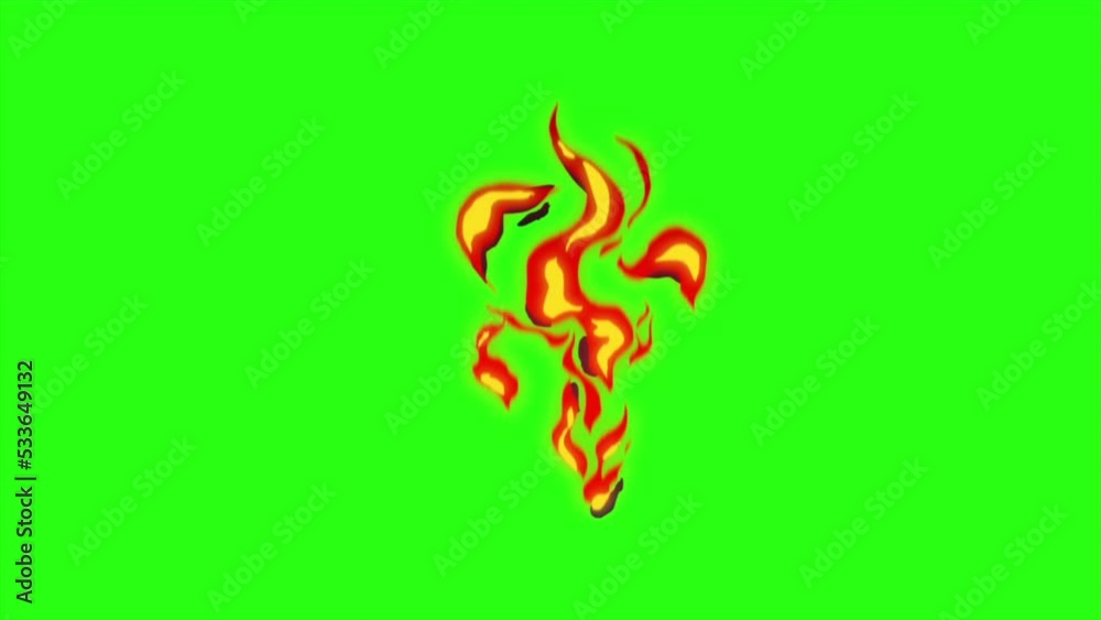 Motion animation fire with motion blur on green screen background Stock ...