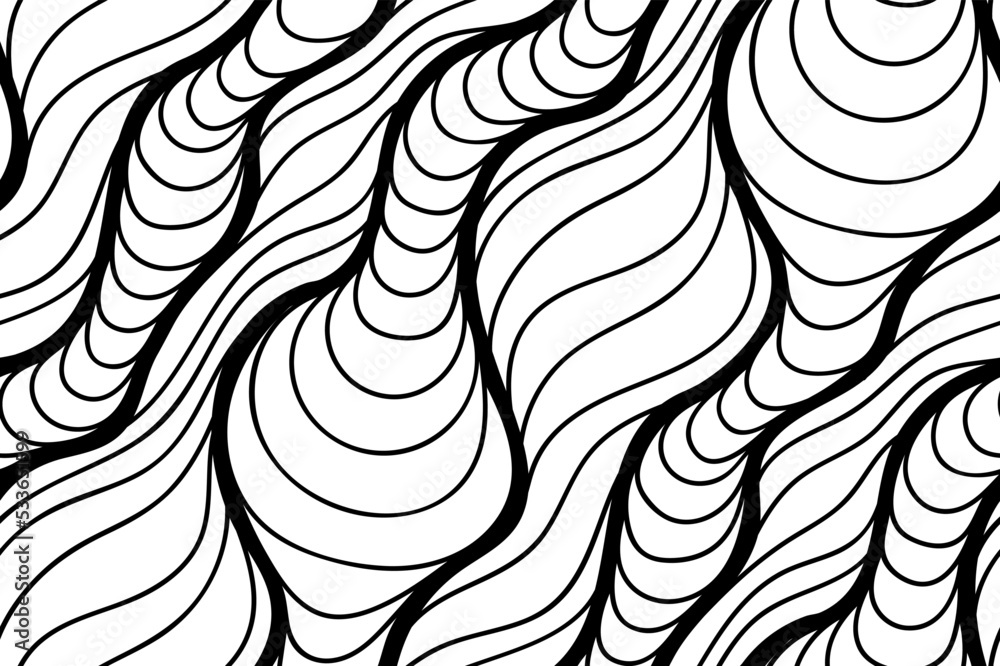 Abstract vector seamless floral background of doodle hand drawn lines ...