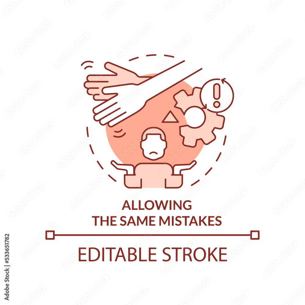 Allowing same mistakes terracotta concept icon. Toxic mentoring ...