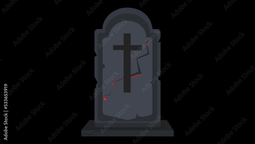 Cracked bloody grave animation, alpha channel. Halloween element ...
