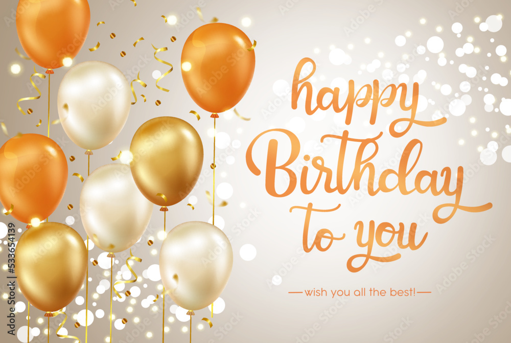 Happy birthday vector background design. Happy birthday to you greeting ...