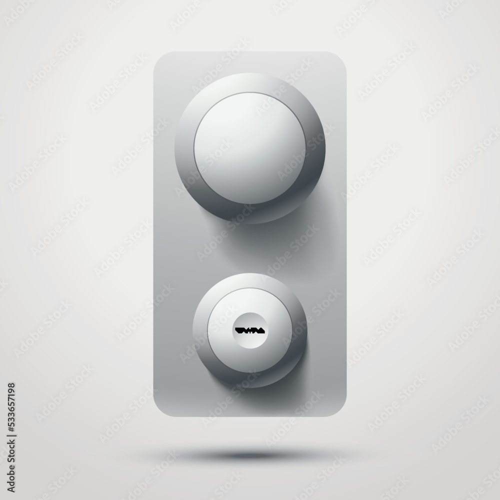 front view realistic door handle with lock Stock Vector | Adobe Stock