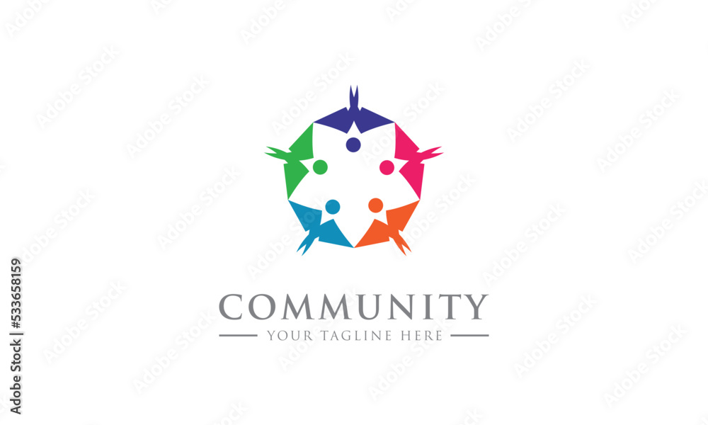 Abstract People symbol, togetherness and community concept design ...