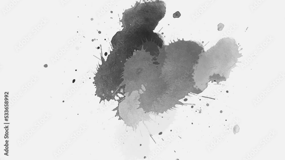 Ink brush stroke transition. Ink splash. Abstract inkblot, splat, fluid ...