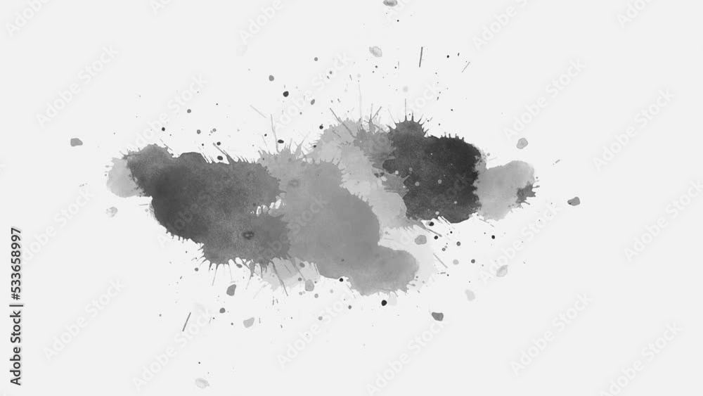 Vidéo Stock Ink brush stroke transition. Ink splash. Abstract inkblot ...