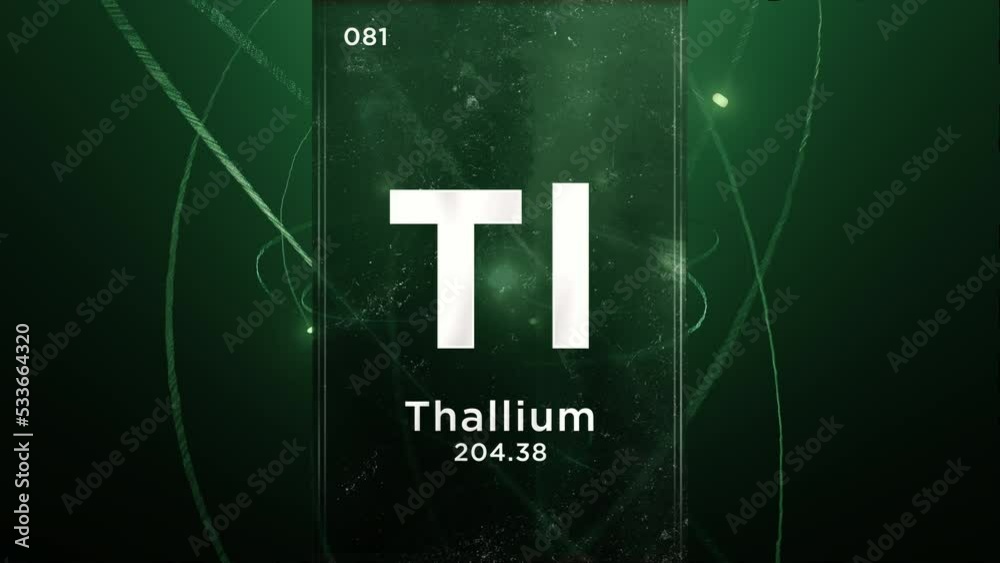 Thallium (Tl) symbol chemical element of the periodic table, 3D ...