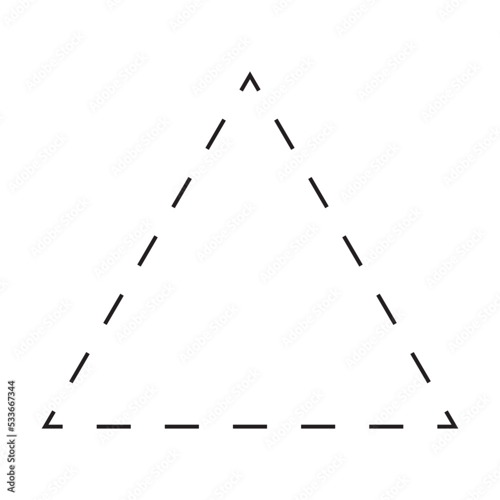 Triangle shape dashed icon vector symbol for creative graphic design ui ...