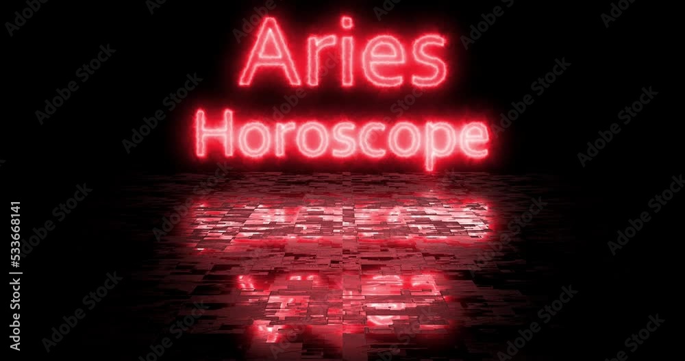 Aries sign. Mystical screensaver or presentation for astrological ...