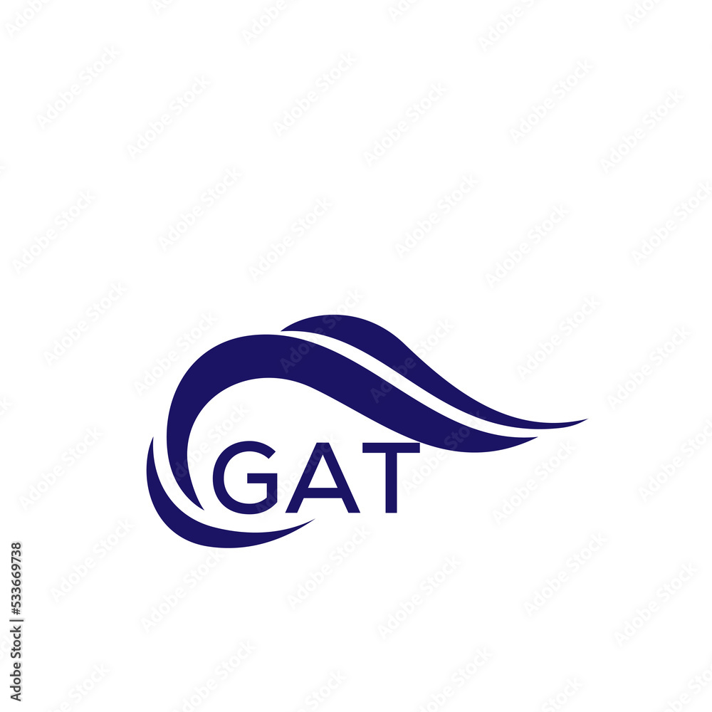 GAT letter logo. GAT blue image on white background. GAT Monogram logo ...