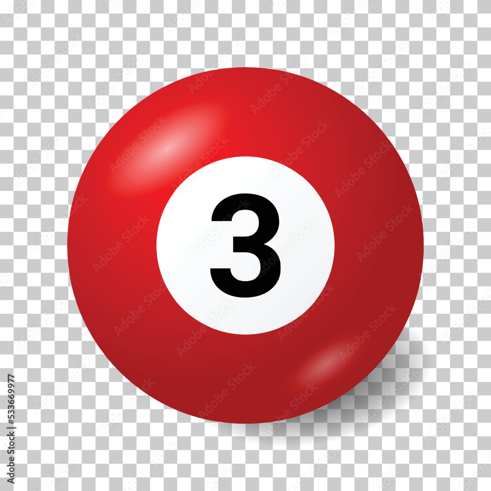 Red ball 3 on transparent background. Vector illustration Stock Vector ...