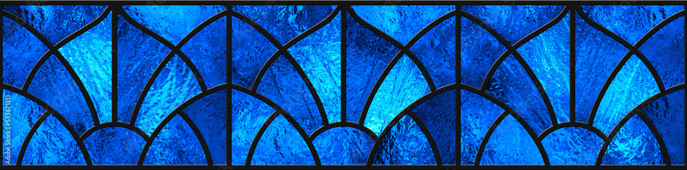 Blue stained glass window. Seamless pattern for modern design luxury ...