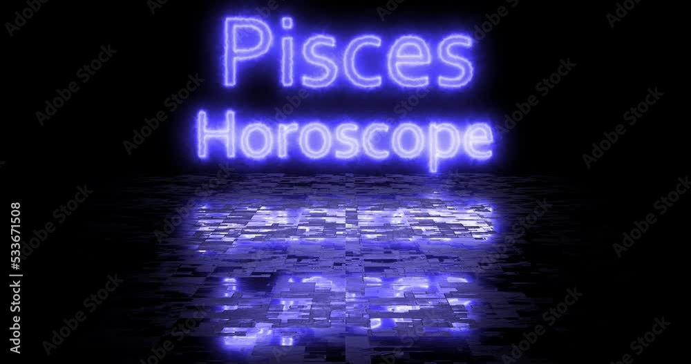 Pisces sign. Mystical screensaver or presentation for astrological ...