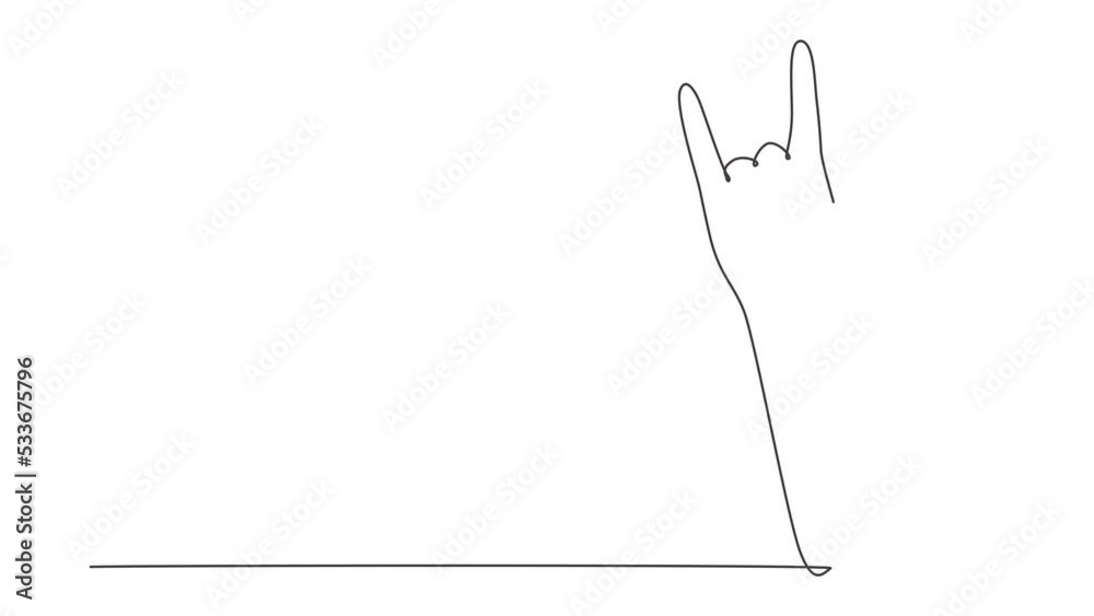 Animated self drawing of single continuous line draw rock on gesture ...