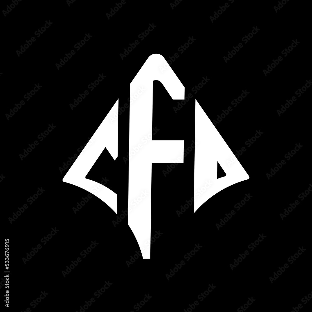 CFD letter logo design. CFD modern letter logo with black and white ...