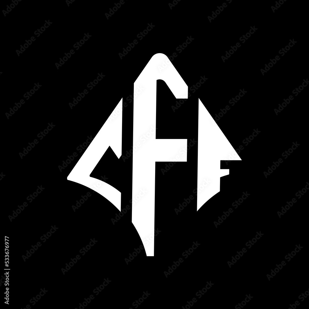 CFF letter logo design. CFF modern letter logo with black and white ...
