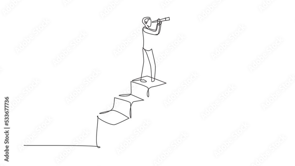 Vidéo Stock Self drawing animation of single line draw vision concept ...