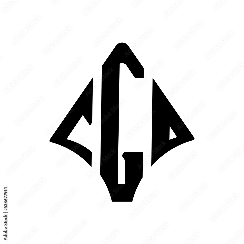 CGD letter logo design. CGD modern letter logo with black and white ...