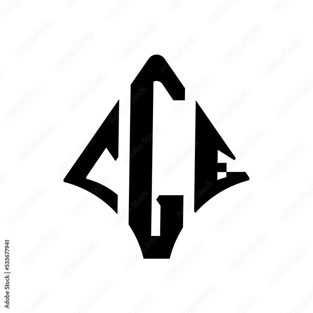 CGE letter logo design. CGE modern letter logo with black and white ...