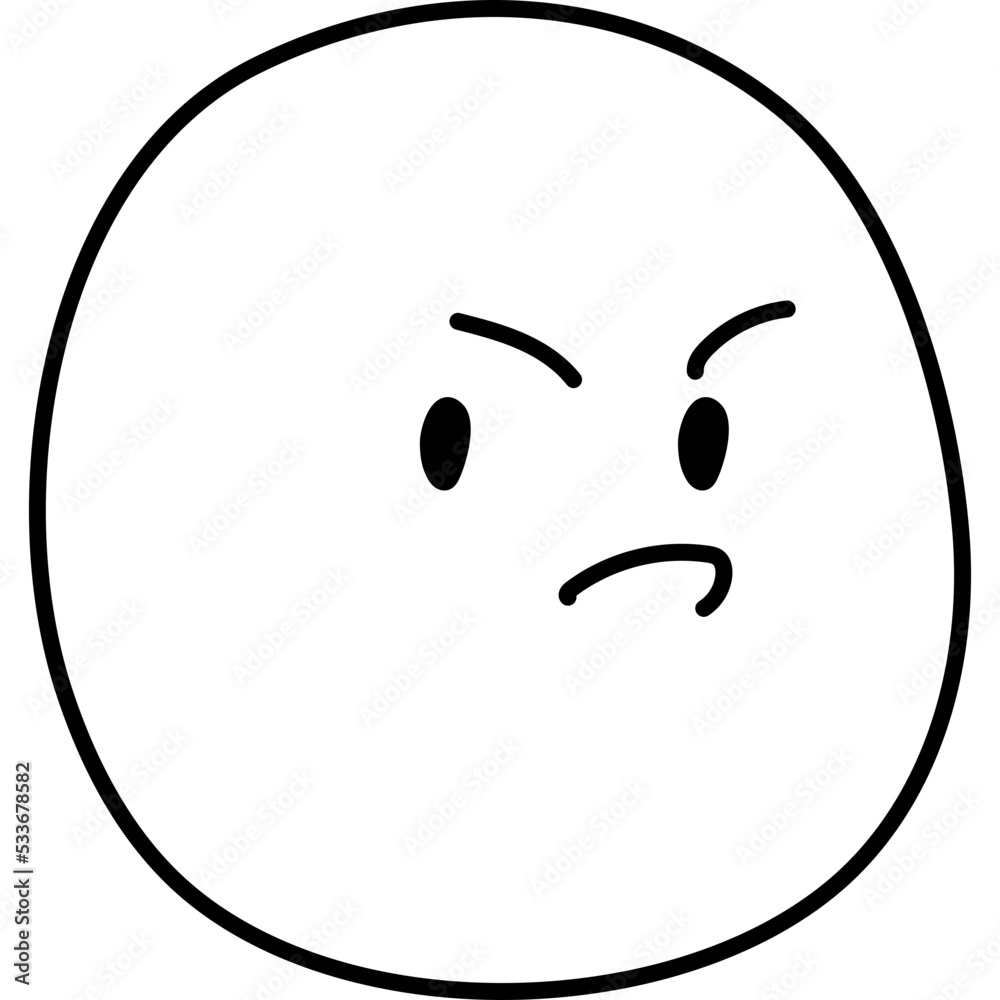 frowning face emoji outline vector smiley Stock Vector | Adobe Stock