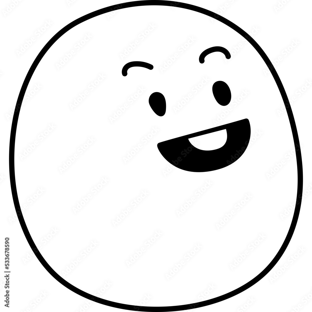grinning squinting face emoji outline vector smiley Stock Vector ...