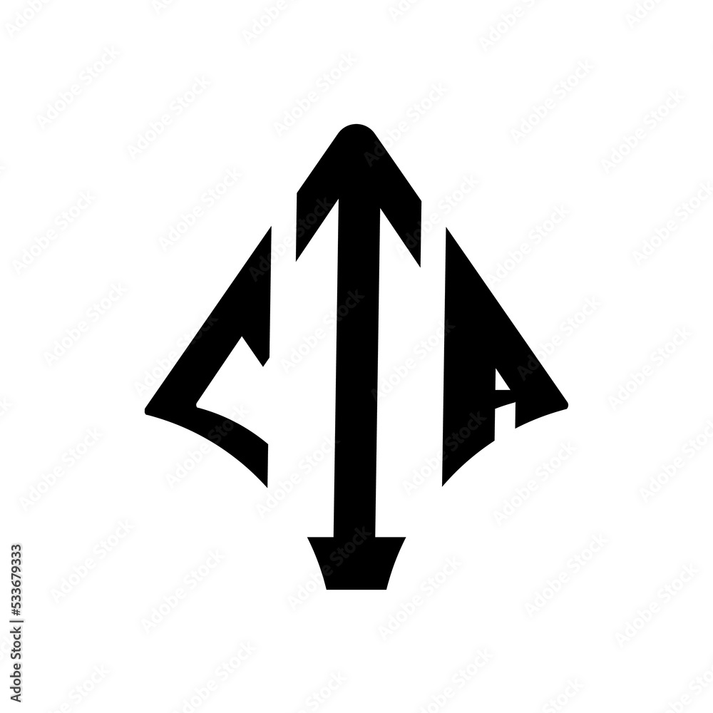 CIA letter logo design. CIA modern letter logo with black and white ...