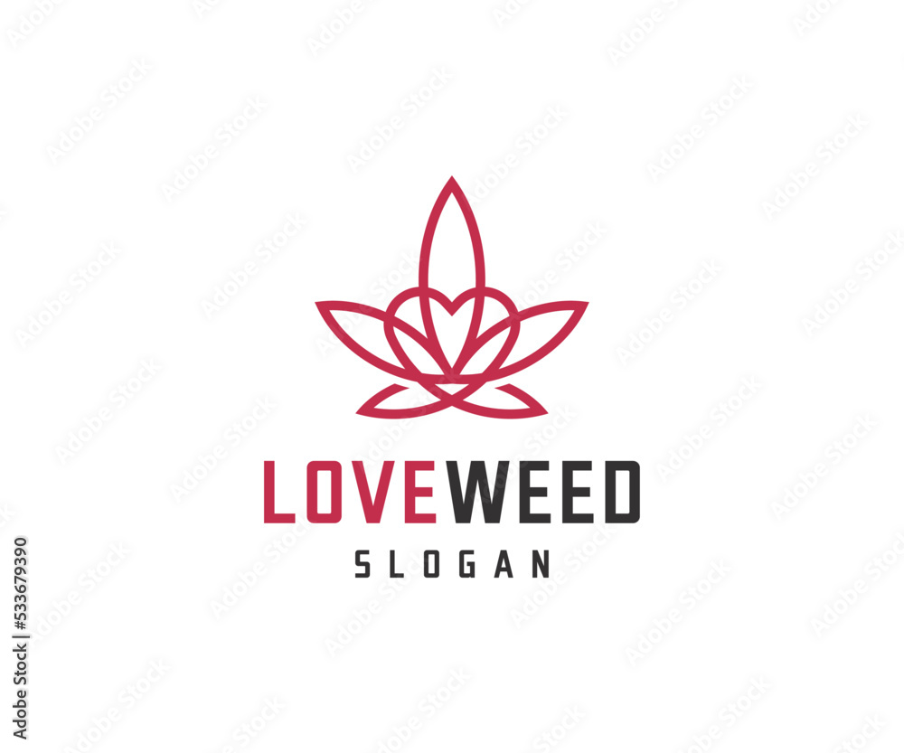 Love Weed Logo Stock Vector | Adobe Stock