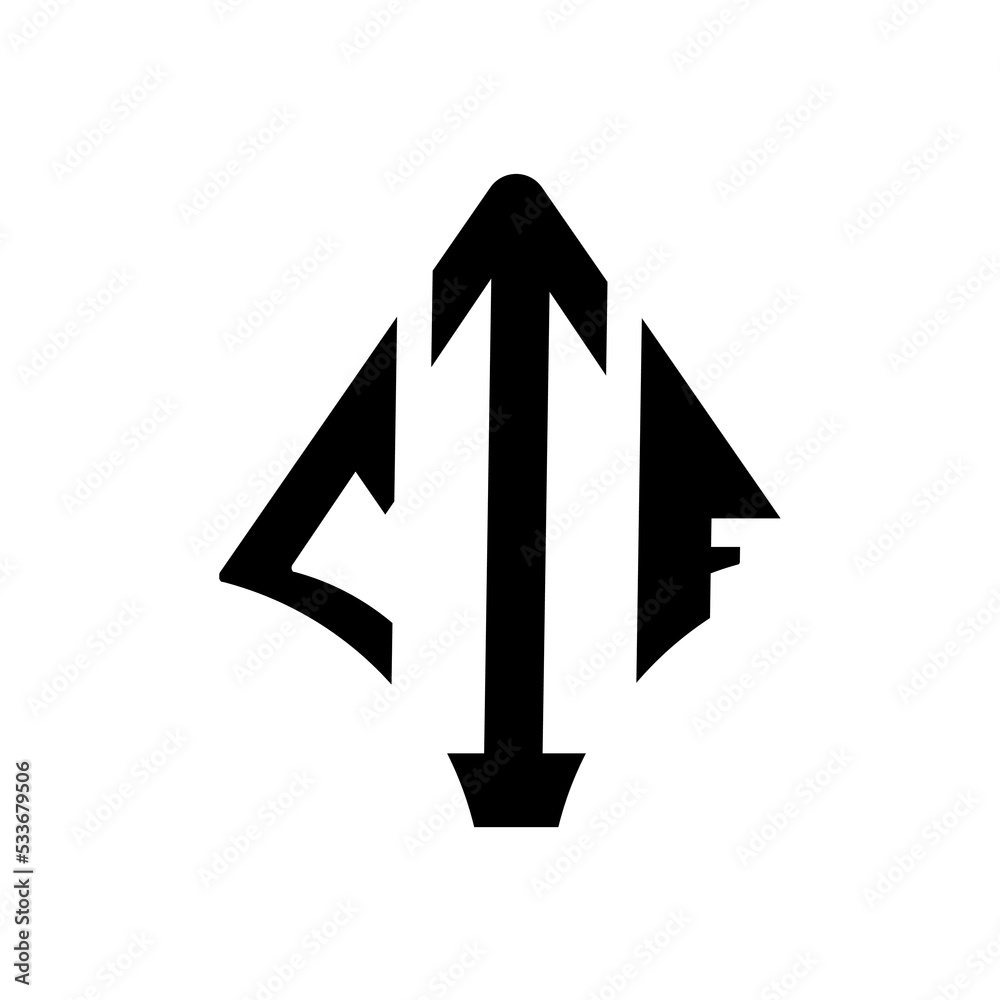 CIF letter logo design. CIF modern letter logo with black and white ...