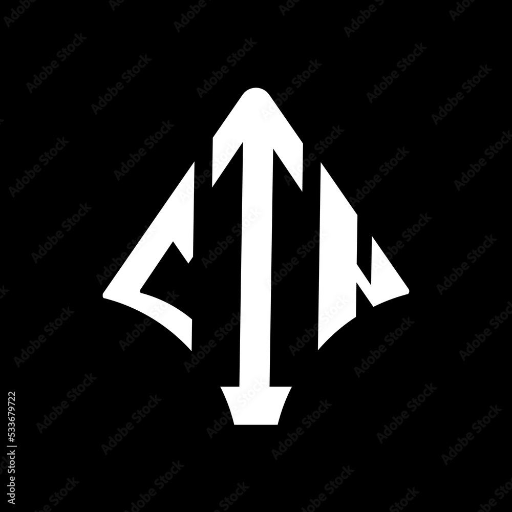 CIN letter logo design. CIN modern letter logo with black and white ...