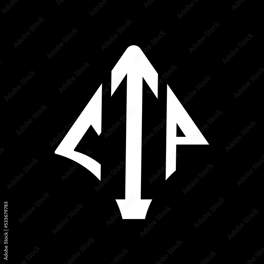 CIP letter logo design. CIP modern letter logo with black and white ...