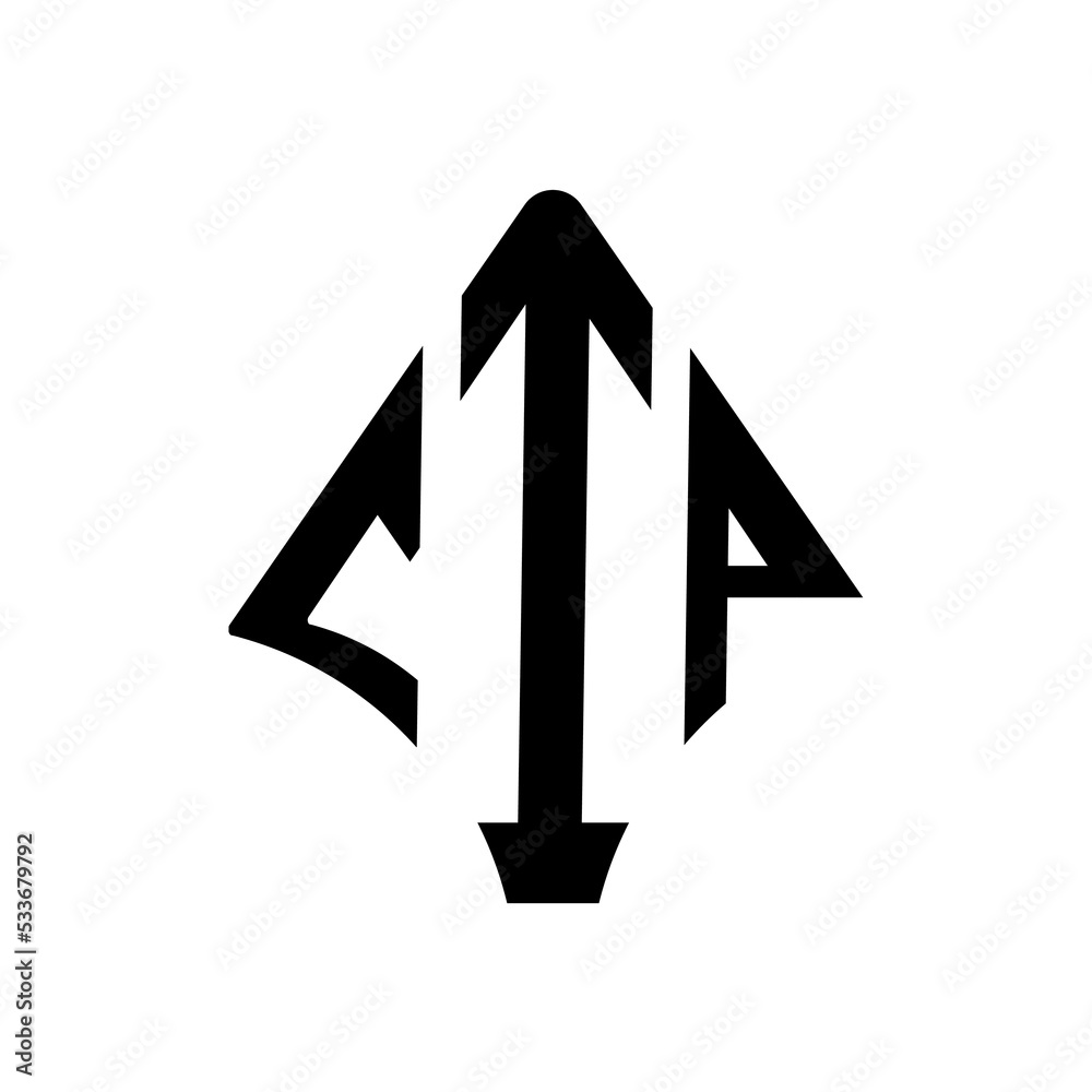 CIP letter logo design. CIP modern letter logo with black and white ...