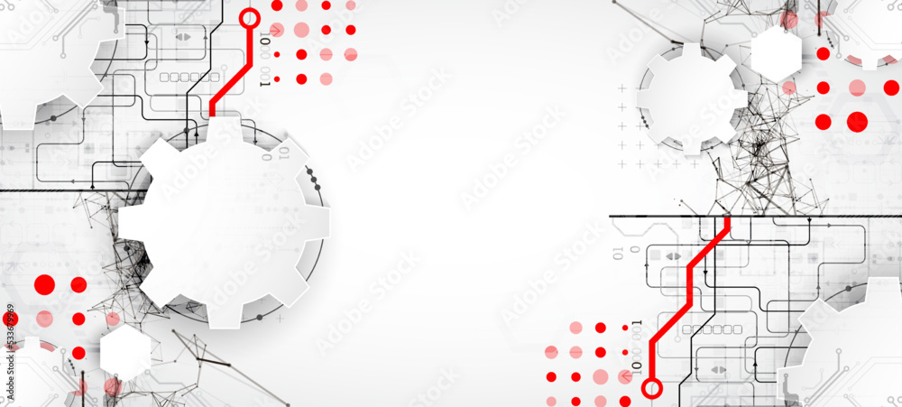 Abstract technology concept. Circuit board, high computer color ...