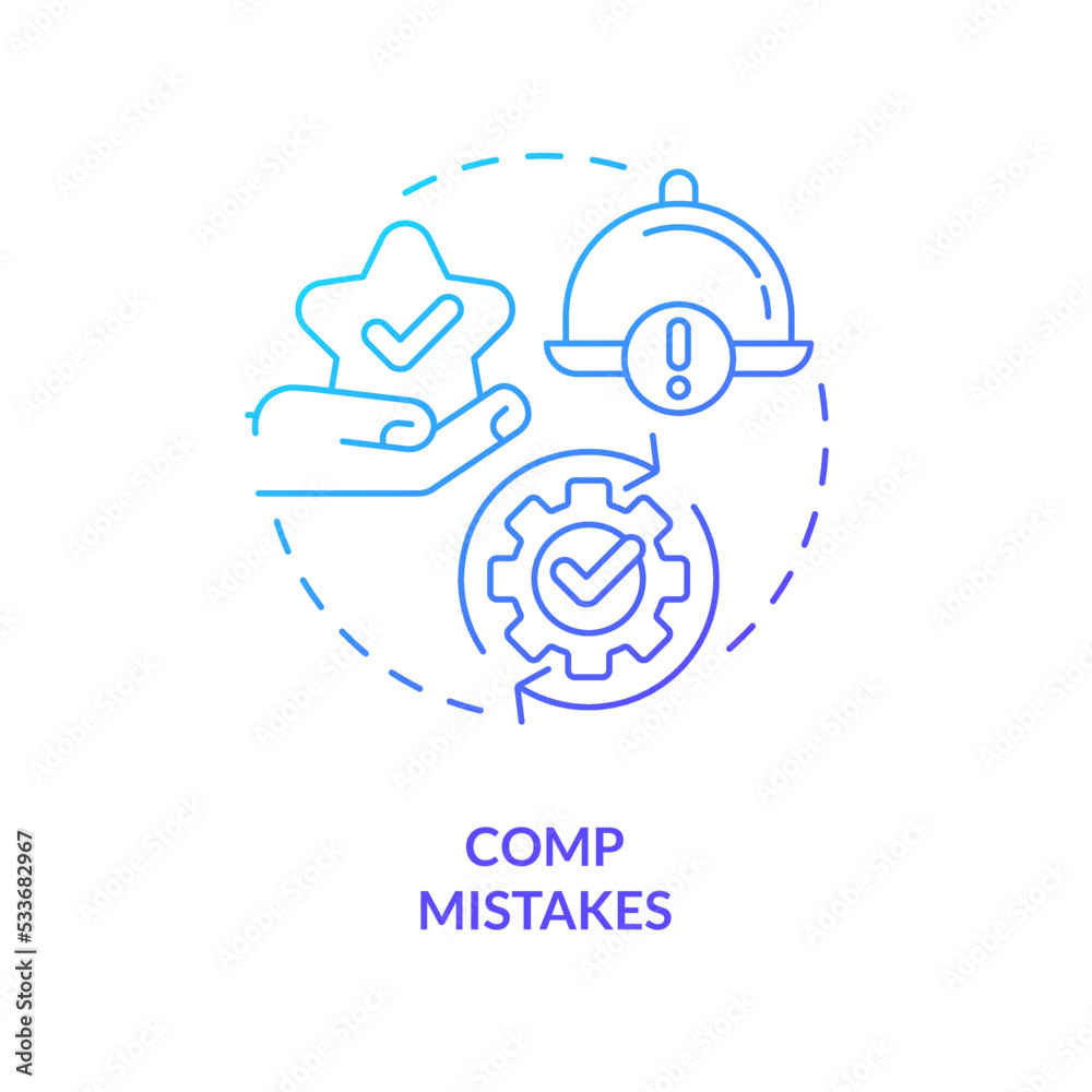 Comp mistakes blue gradient concept icon. Improving customer ...
