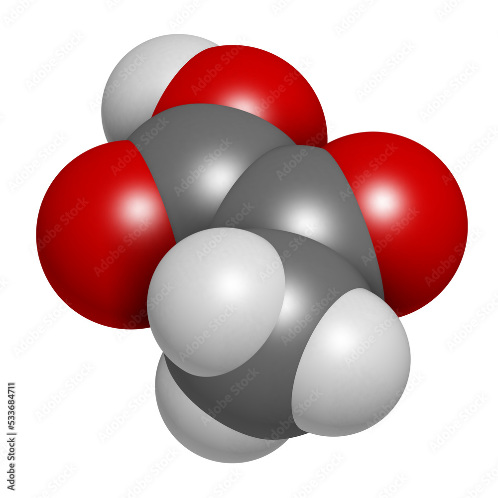 Pyruvic acid (pyruvate) molecule. Important intermediate in a number of ...