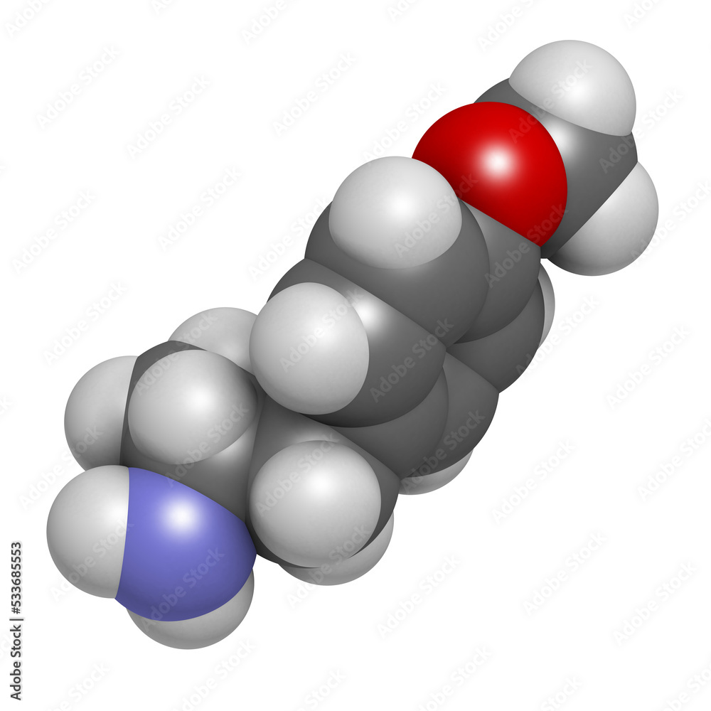 p-methoxyamphetamine (PMA) hallucinogenic drug molecule. Frequently ...