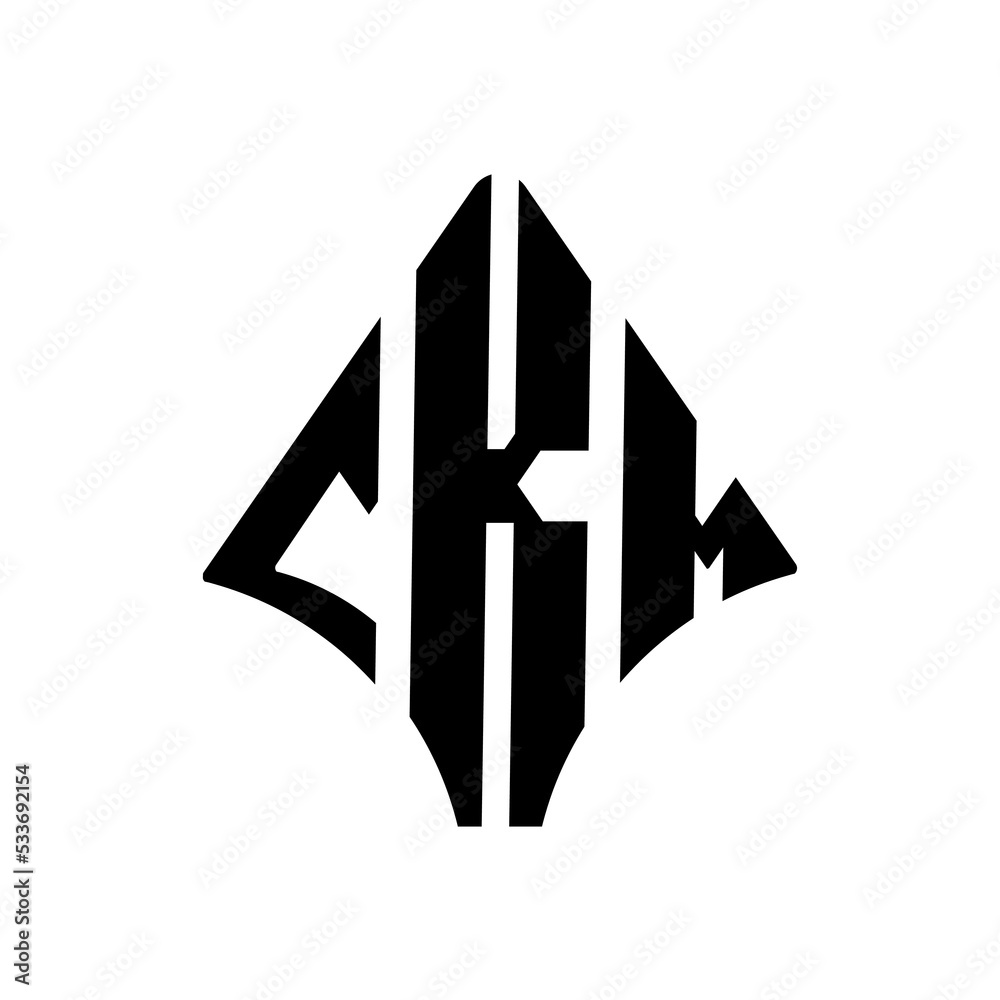 CKM letter logo design. CKM modern letter logo with black and white ...