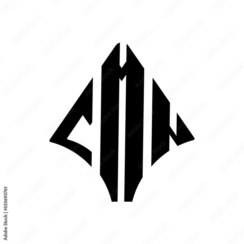 CMN letter logo design. CMN modern letter logo with black and white ...