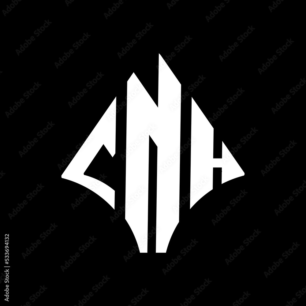CNH letter logo design. CNH modern letter logo with black and white ...
