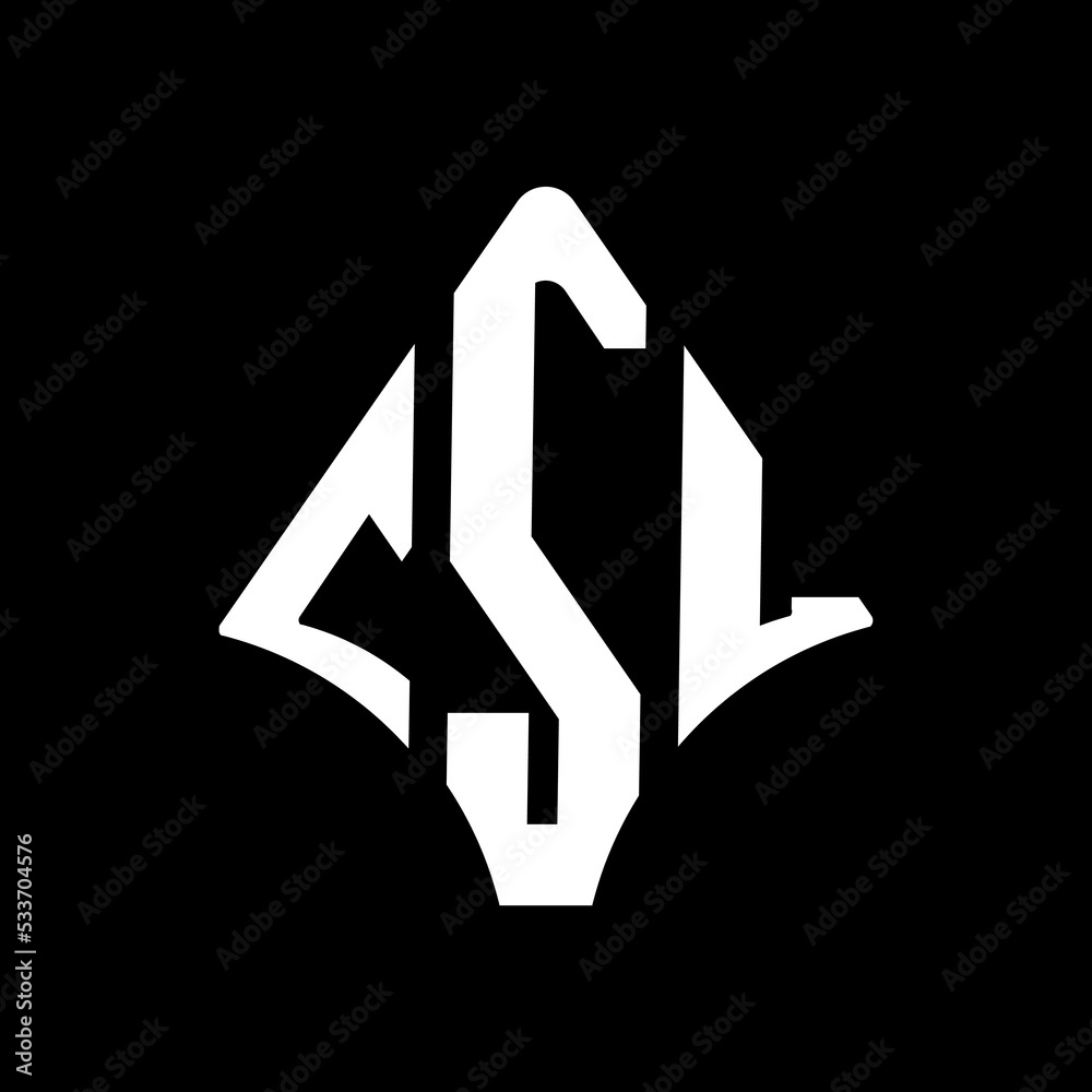 CSL letter logo design. CSL modern letter logo with black and white ...