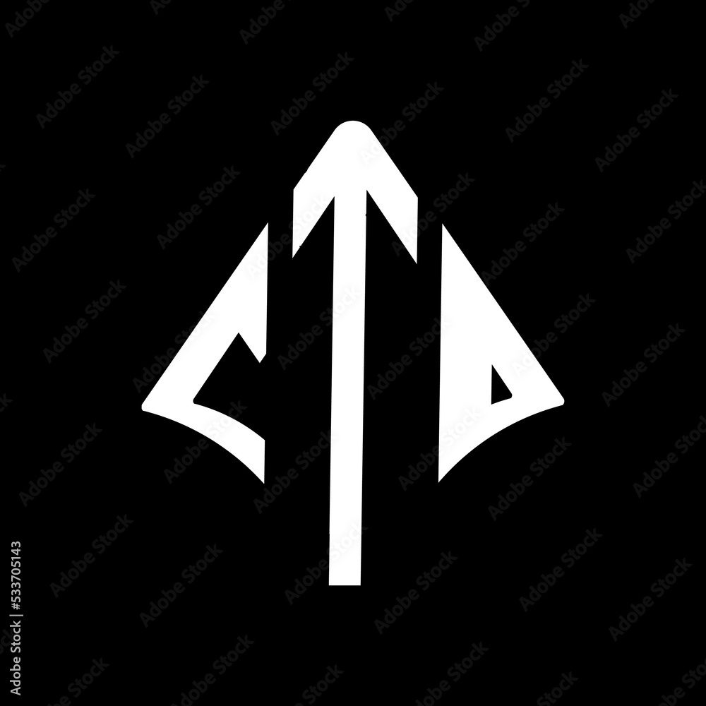 CTD letter logo design. CTD modern letter logo with black and white ...
