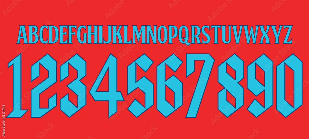 font vector team 2022 kit sport style font. football style gothic font ...
