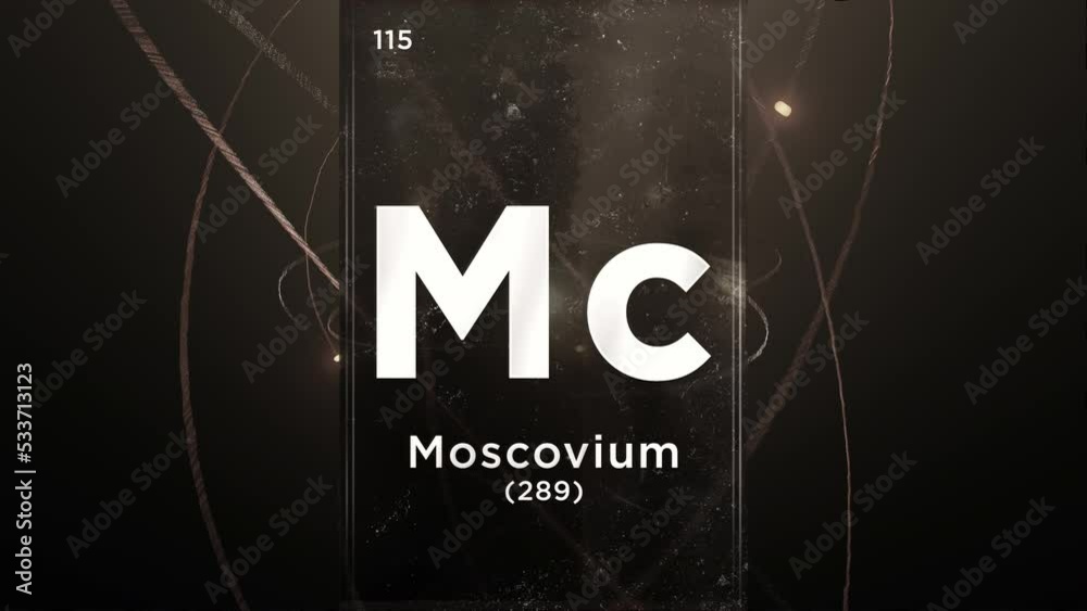 Moscovium (Mc) symbol chemical element of the periodic table, 3D ...