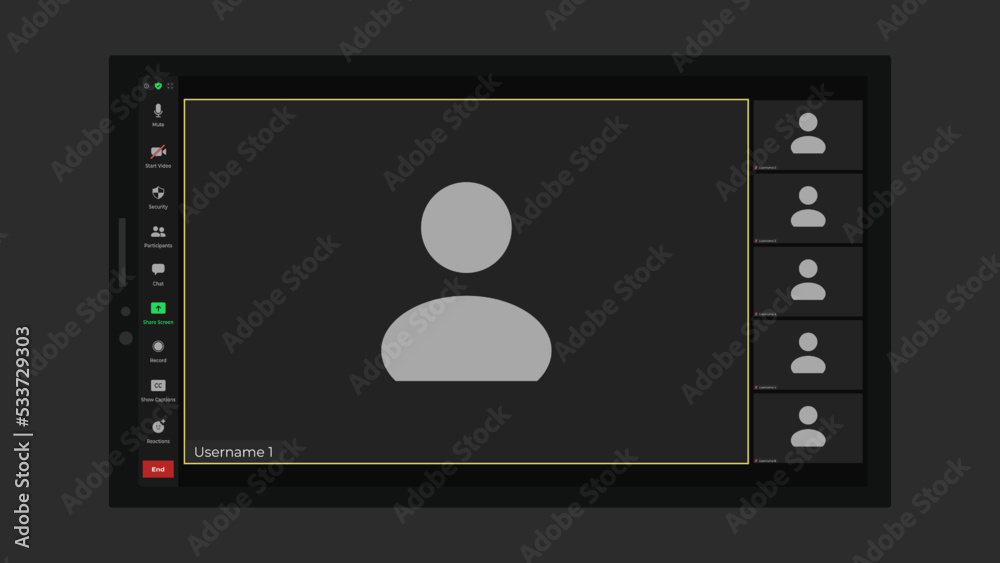 Video conference calls window overlay. Application for calls. User web ...
