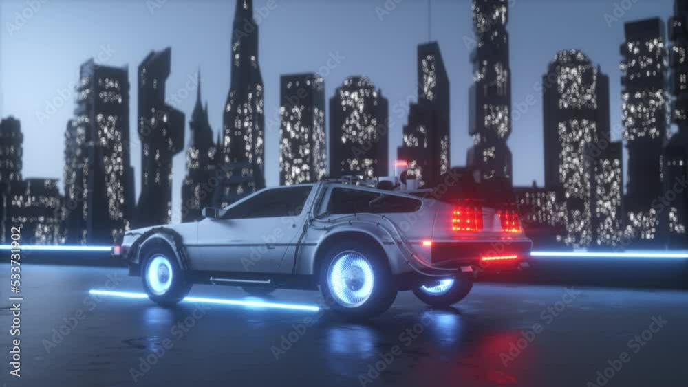 This stock motion graphics video shows a Futuristic Cyberpunk car ...