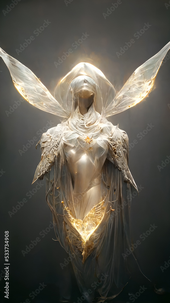 Blindfolded angel without legs and arms. Stock Illustration | Adobe Stock