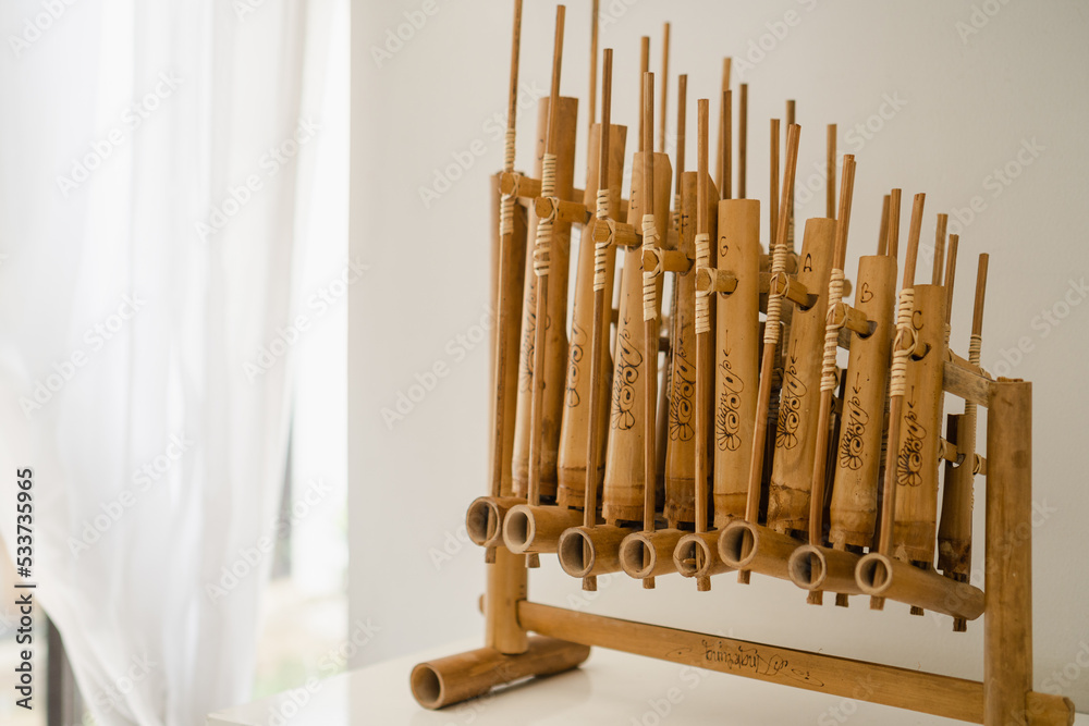 Indonesian Traditional Music Instrument Called Angklung Stock 写真 ...