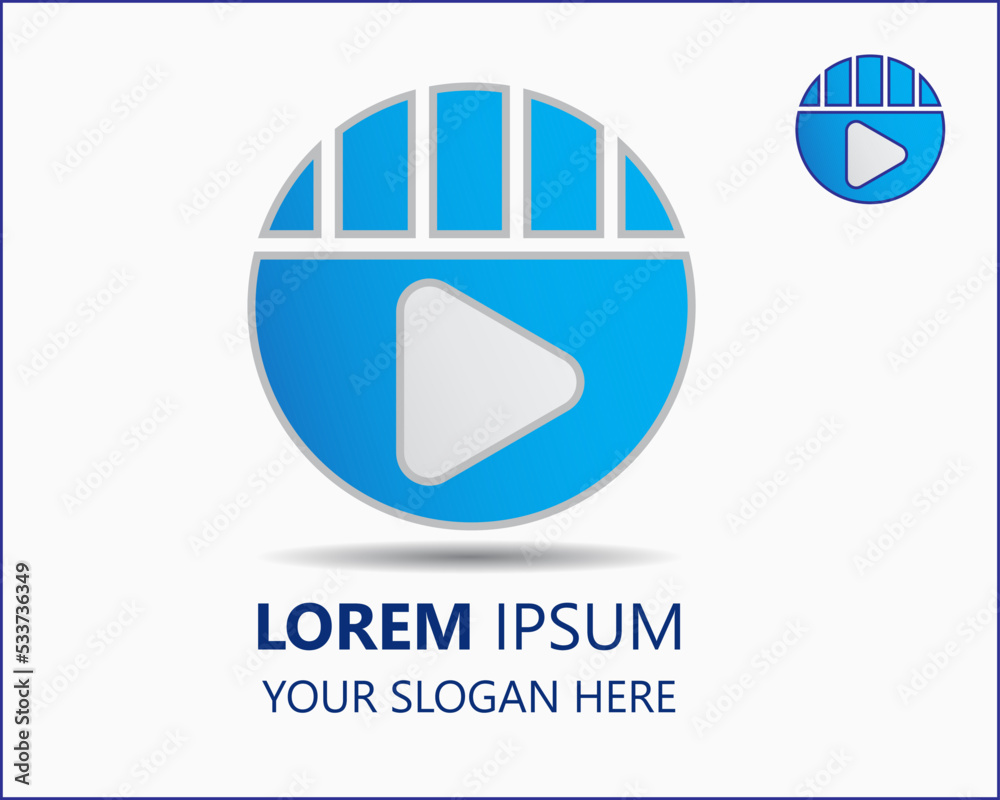 play logo design template. simple modern style logo. play illustration ...