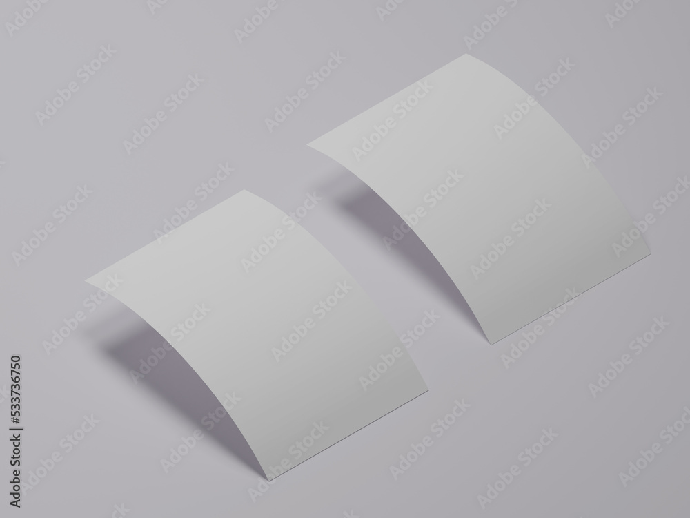 flyer, poster blank mockup with white background Stock Illustration ...